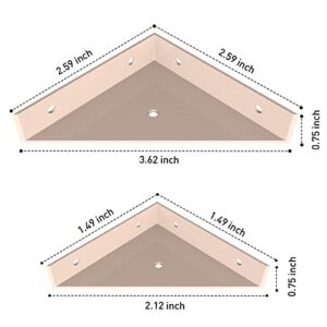 Corner Brackets Corner Braces 8Pcs Thickened Three Sided Fixed Corner Bed Desk Wardrobe Rack Left and Right Symmetrical Corners(Beige)