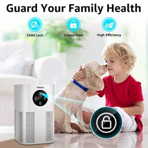 Air Purifiers for Pet,Tailulu Home Air Cleaner For Bedroom up to 600 sq.ft 22db with Fragrance Sponge for Dust Smoke Pollen Dander Hair Smell and Pet Odor, Small Air Cleaner for Office Living Room