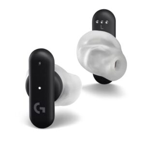 logitech g fits true wireless gaming earbuds, custom molded fit, lightspeed + bluetooth, four beamforming microphones, pc, mac, ps5, ps4, mobile, nintendo switch - black