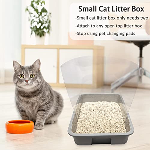 3Pcs Cat Litter Box Pee Shields,Transparent Easy Clean Litter Box Splash Guard for Open Top Litter Pan 14.5×11.5in- Litter Box Not Included