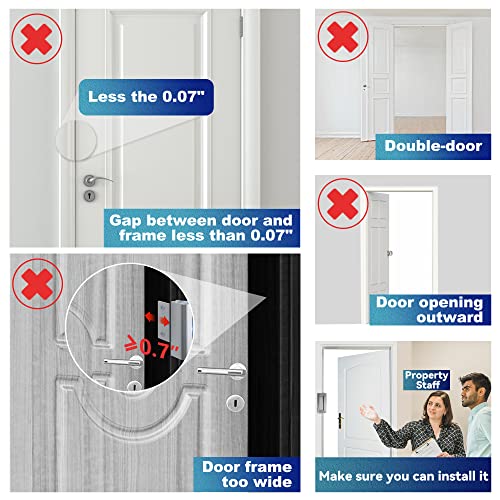 AceMining Door Reinforcement Lock Withstands 800lbs of Force - Silver Extra Door Lock with 8 Screws Prevents Unauthorized Entry,Add a Door Security Lock for Home Safety & Privacy