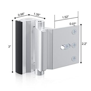 AceMining Door Reinforcement Lock Withstands 800lbs of Force - Silver Extra Door Lock with 8 Screws Prevents Unauthorized Entry,Add a Door Security Lock for Home Safety & Privacy