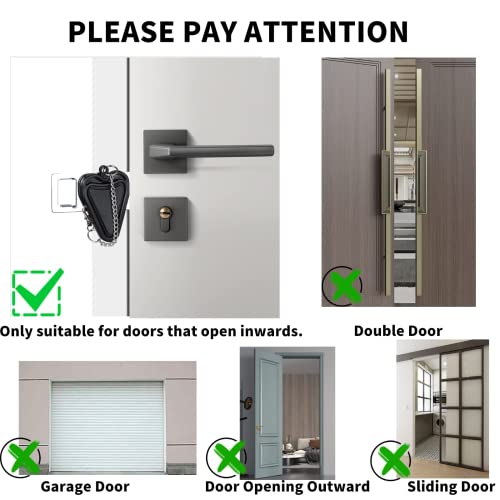 Portable Door Lock & Door Stop Alarm,Dual Protection Security Door Set Door Blocker Latch Lock Home Security Devices Pocket Door Stopper Self Defensey Tools for Home, Travel, Apartment,Hotel Safety