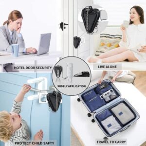 Portable Door Lock & Door Stop Alarm,Dual Protection Security Door Set Door Blocker Latch Lock Home Security Devices Pocket Door Stopper Self Defensey Tools for Home, Travel, Apartment,Hotel Safety