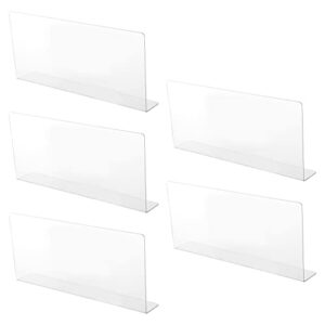 baluue clear shelf dividers plastic shelf dividers- l shape separator clapboard for commodity classification for cabinets shelf store (5 packs)