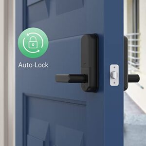 NUTOMO Fingerprint Door Handle Lock - Keyless Entry Door Lock - Digital Electronic Keypad Front Door Lock with Handle - User Passcode Auto Lock IC Cards - Smart Lock for Home Hotel Office Room - Black