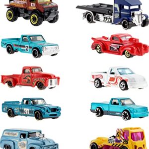 Hot Wheels 10-Pack, Set of 10 Toy Trucks in 1:64 Scale, Mix of Officially Licensed & Unlicensed (Styles May Vary) [Amazon Exclusive]