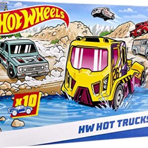 Hot Wheels 10-Pack, Set of 10 Toy Trucks in 1:64 Scale, Mix of Officially Licensed & Unlicensed (Styles May Vary) [Amazon Exclusive]