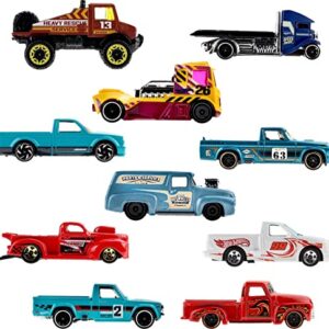 Hot Wheels 10-Pack, Set of 10 Toy Trucks in 1:64 Scale, Mix of Officially Licensed & Unlicensed (Styles May Vary) [Amazon Exclusive]