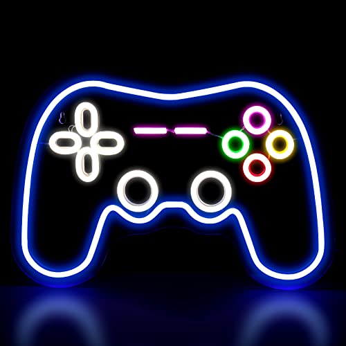 ZWOOS Neon Sign for Wall Decor, Gamepad Neon Light for Gamer Room Decor, LED Gaming Neon Light, USB Powered (A)