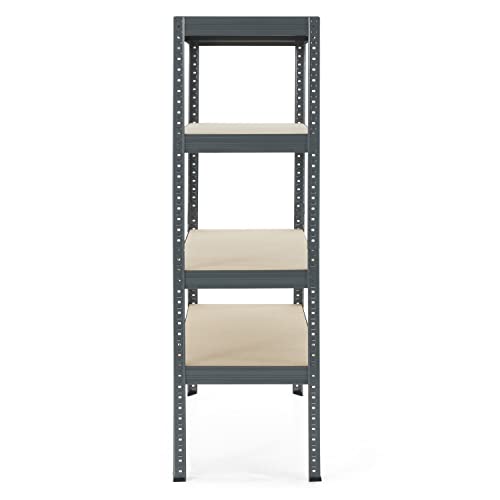 Trestles 36 x 60 4 Tier Adjustable Storage Metal Frame Shelves Boltless Multipurpose Utility Rack Unit for Warehouses and Garages, 800 lb Capacity