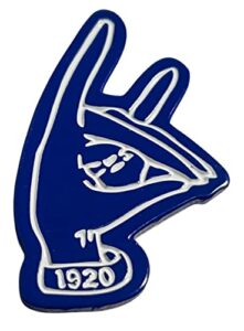 divine nine depot zeta phi beta hand sign 1920 lapel pin, blue, 1.25x.75 inches (d9d028)