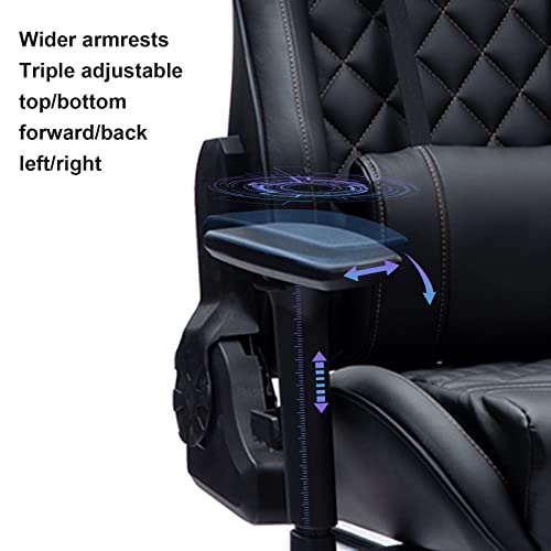 Blue Whale Massage Gaming Chair Office Chair for Adults, 350LB Weight Capacity Metal Base, Ergonomic Office Chair with 3D Adjustable Armrest, PU Leather