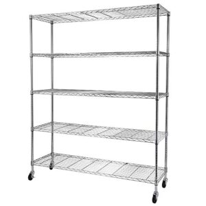 kcelarec nsf certified storage shelves, heavy duty steel shelves for storage unit with adjustable stand, used as pantry shelves, garage shelving or bakers rack kitchen shelving