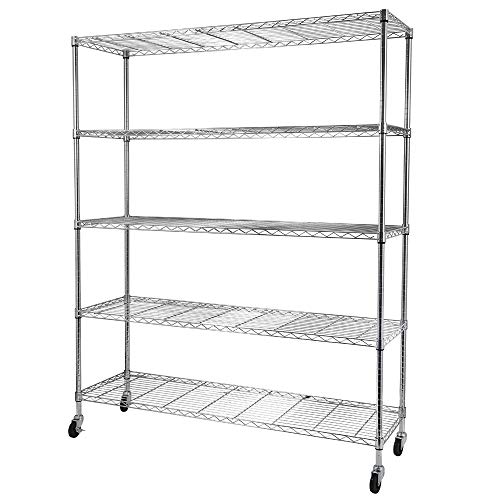 Kcelarec NSF Certified Storage Shelves, Heavy Duty Steel Shelves for Storage Unit with Adjustable Stand, Used as Pantry Shelves, Garage Shelving or Bakers Rack Kitchen Shelving