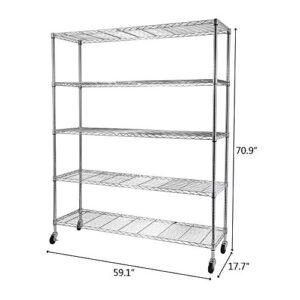 Kcelarec NSF Certified Storage Shelves, Heavy Duty Steel Shelves for Storage Unit with Adjustable Stand, Used as Pantry Shelves, Garage Shelving or Bakers Rack Kitchen Shelving