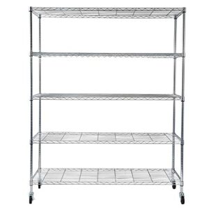 Kcelarec NSF Certified Storage Shelves, Heavy Duty Steel Shelves for Storage Unit with Adjustable Stand, Used as Pantry Shelves, Garage Shelving or Bakers Rack Kitchen Shelving