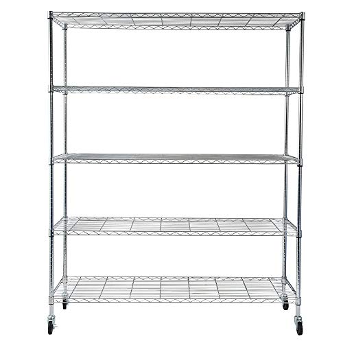 Kcelarec NSF Certified Storage Shelves, Heavy Duty Steel Shelves for Storage Unit with Adjustable Stand, Used as Pantry Shelves, Garage Shelving or Bakers Rack Kitchen Shelving