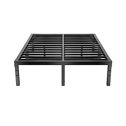 FUIOBYVV King Bed Frame, 14 Inch Heavy Duty Metal Platform Bed Frame King Size Support Up to 3500 lbs, No Box Spring Needed/No Shaking/Steel Slat Support/Noise Free/Easy Assembly