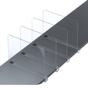 4PC Shelf Dividers – Transform Cluttered Closet to Neatly Organized, Easy to Install Acrylic Shelf Dividers for Closet Organization, Durable & Sturdy Clear Shelf Divider for Home & Office Organization