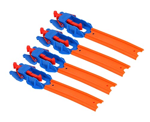 Hot Wheels Tracks Expansion Packs Track Pieces & Connectors 2 Blue 2 Red (Launcher), One Size