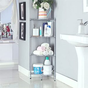 Tuklye 4 Tier Corner Storage Shelves Wire Shelving Unit Metal Shelf Steel Storage Rack for Laundry Bathroom Kitchen Pantry Closet 11.81" L x 11.81" W x 35.43" H