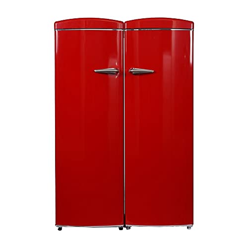 Conserv 24 inch Frost Free Retro Refrigerator-Freezer Set (Red)