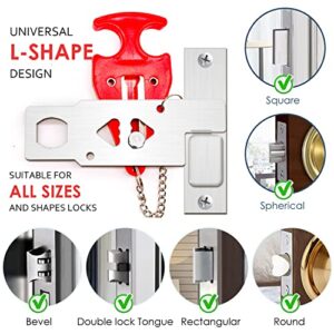 Hotel Door Locks for Travelers,Portable Door Lock for Travel Universal L-Shaped, Door Lock Latch Additional Privacy and Safety in Home Hotel and Apartment, Door Lock Security for Hotel Rooms