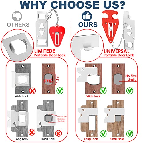 Hotel Door Locks for Travelers,Portable Door Lock for Travel Universal L-Shaped, Door Lock Latch Additional Privacy and Safety in Home Hotel and Apartment, Door Lock Security for Hotel Rooms