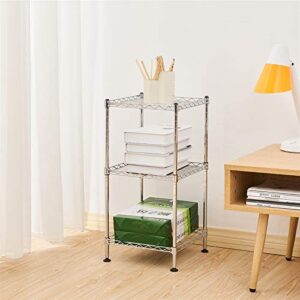 Kcelarec 3 Tier Adjustable Storage Shelf Metal Storage Rack Wire Shelving Unit Storage Shelves Metal 198Lbs Capacity for Pantry Closet Kitchen Laundry Silver