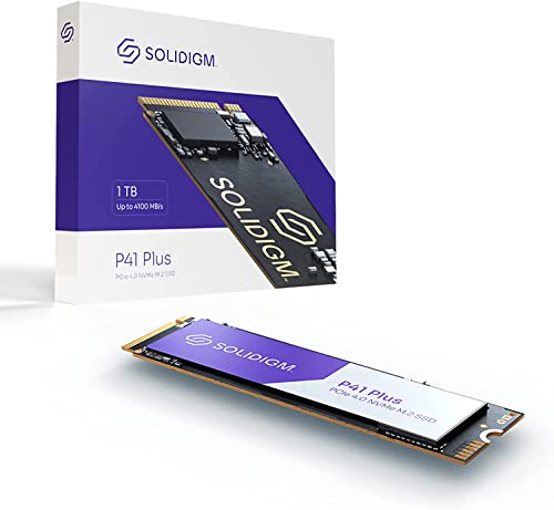 Solidigm™ P41 Plus Series 1TB PCIe GEN 4 NVMe 4.0 x4 M.2 2280 3D NAND Internal Solid State Drive (1TB, M.2 80mm, PCIe 4.0 x4) SSDPFKNU010TZX1