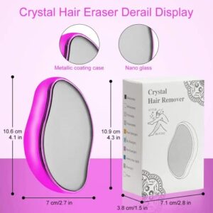 Crystal Hair Eraser | Reusable Exfoliation Flawless Magic Removal Stone for Men and Women Painless Remover Tool for Back, Arms, and Legs Washable and Portable Shaving Epilator for Smooth Skin Pink