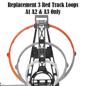 Replacement Parts for Hot Wheels Playset GLC96 - Track Builder Unlimited Triple Loop Kit ~ Replacement 3 Red Track Loops ~ A1 A2 & A3