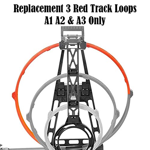 Replacement Parts for Hot Wheels Playset GLC96 - Track Builder Unlimited Triple Loop Kit ~ Replacement 3 Red Track Loops ~ A1 A2 & A3