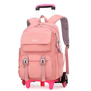 zhanao rolling backpack luggage bookbag with wheels trolley bag wheeled travel backpack for girls & boys trolley bag