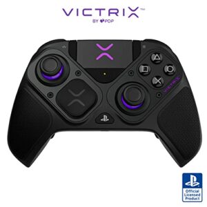 victrix pro bfg wireless gaming controller for playstation 5 / ps5 - wired or wireless power, mappable back buttons, customizable triggers/paddles, app support (pc)