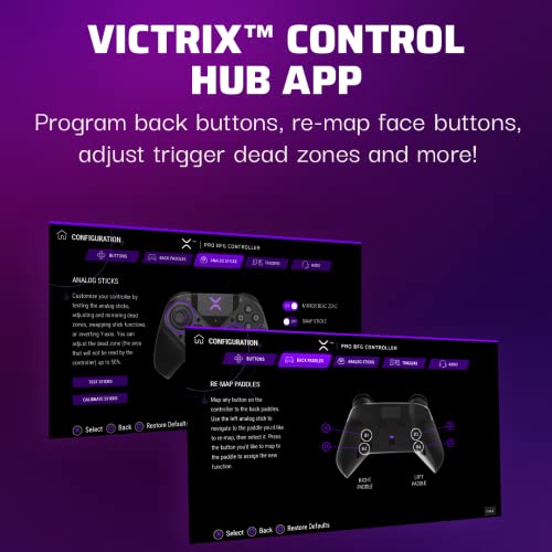 Victrix Pro BFG Wireless Gaming Controller for Playstation 5 / PS5 - Wired or Wireless Power, Mappable Back Buttons, Customizable Triggers/Paddles, App Support (PC)