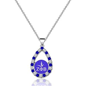 ZPB Sorority Necklace Greek Sorority Paraphernalia Gifts Rhinestone Jewelry 1920 Sisterhood Gift for Finer Women Girls (ZPB Necklace)