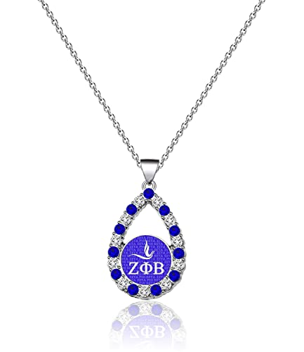 ZPB Sorority Necklace Greek Sorority Paraphernalia Gifts Rhinestone Jewelry 1920 Sisterhood Gift for Finer Women Girls (ZPB Necklace)