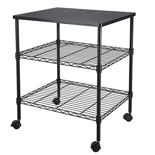 NALLBEIRRAA 3 Tier Adjustable Storage Shelf Metal Storage Rack Wire Shelving Unit Storage Shelves for Pantry Closet Kitchen Laundry Bathroom (Black4-3-Tier)