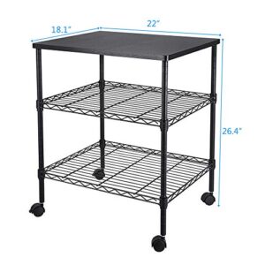 NALLBEIRRAA 3 Tier Adjustable Storage Shelf Metal Storage Rack Wire Shelving Unit Storage Shelves for Pantry Closet Kitchen Laundry Bathroom (Black4-3-Tier)