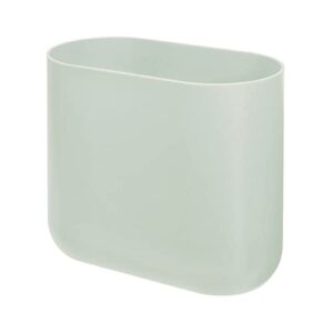 idesign recycled plastic slim oval waste basket, the cade collection – 10.625” x 5.5” x 9.75”, green