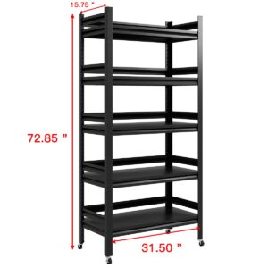 MOLYHOM Storage Shelves Heavy Duty, Garage Storage Racks and Shelving, 5-Tier Metal Shelves for Storage