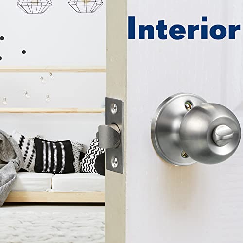 Chumia 15 Pack Door Knob with Lock Key Bedroom Door Lock Handle Interior Exterior Keyed Door Lock Knob Stainless Steel Doorknob for Front Door Bedroom Bathroom