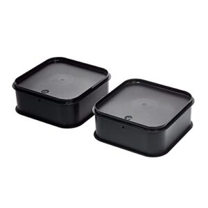 iDesign Recycled Plastic Bin with Lid, Set of 2 – Ideal for Garage Organization and Storage, 8.4” x 8.4” x 3”, Matte Black