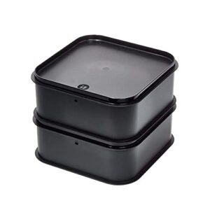 iDesign Recycled Plastic Bin with Lid, Set of 2 – Ideal for Garage Organization and Storage, 8.4” x 8.4” x 3”, Matte Black