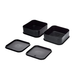 iDesign Recycled Plastic Bin with Lid, Set of 2 – Ideal for Garage Organization and Storage, 8.4” x 8.4” x 3”, Matte Black