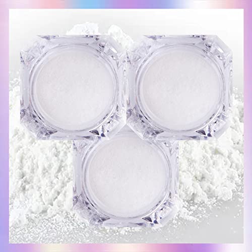 White Pearl Chrome Nail Powder, Pearlescent White Nail Art Jewelry Glitter Powder Symphony Mermaid Pearl Neon Nail Powder, The Powder Is Fine and Shiny, Healthy & Long-lasting for Nail Art Decorations