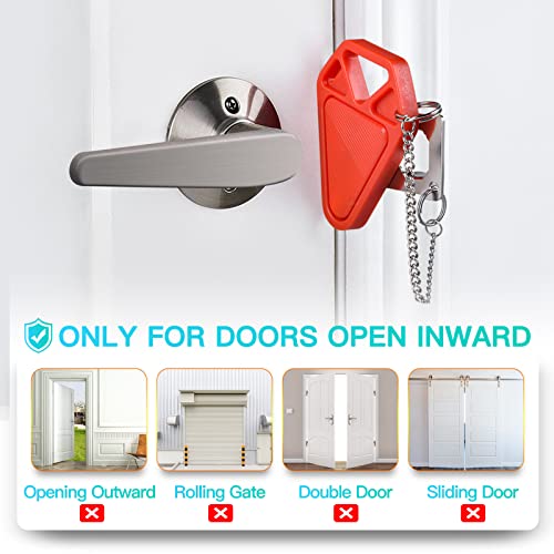 Portable Door Lock for Travel Essential: 4Pack Upgraded Hotel Home Security Safety Locks from Inside Apartment Traveling Front Door Room Security Devices Travel Gifts for Travelers Women