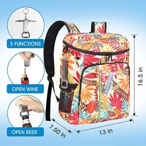 Scothen Cooler Backpack with 12 Ice Packs - Keeps 54 Cans Cold for Up to 24 Hours - Waterproof & Leak Proof Insulated Backpack Cooler -Lightweight Lunch Backpack for Men Women Beach Hiking Camping